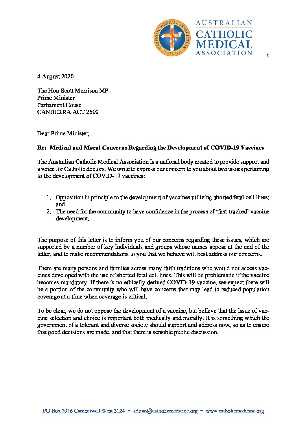 cma-covid-letter-to-pm-4-august-2020 | FLI