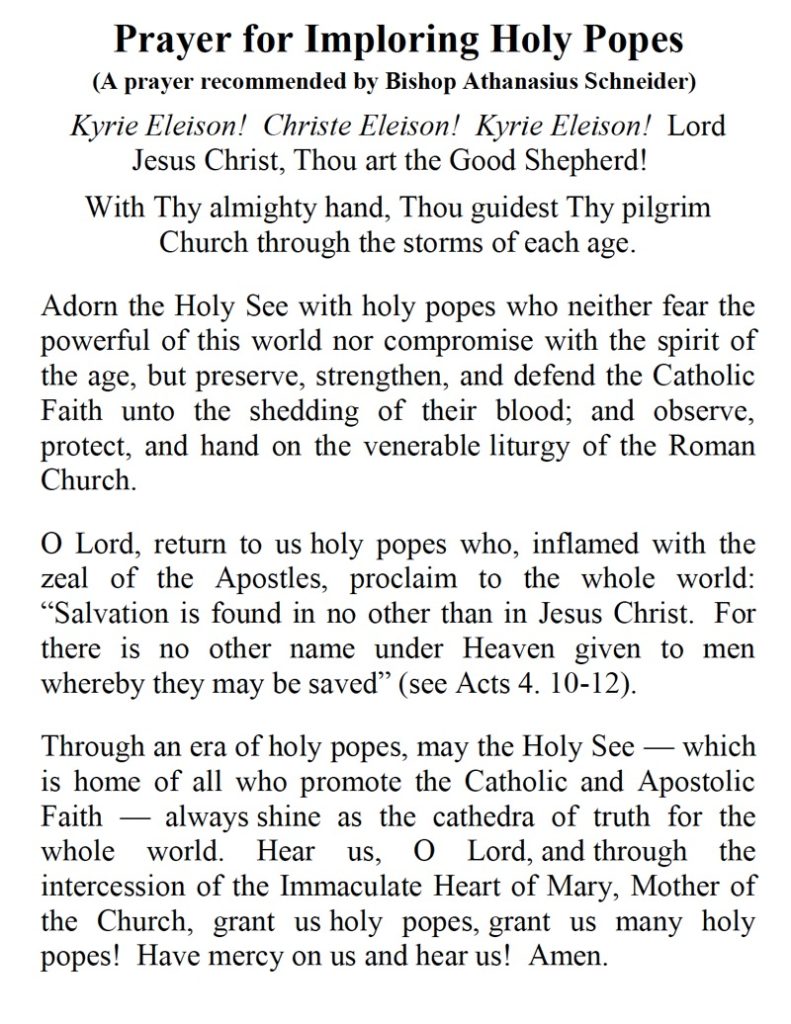 Prayer for Imploring Holy Popes | FLI